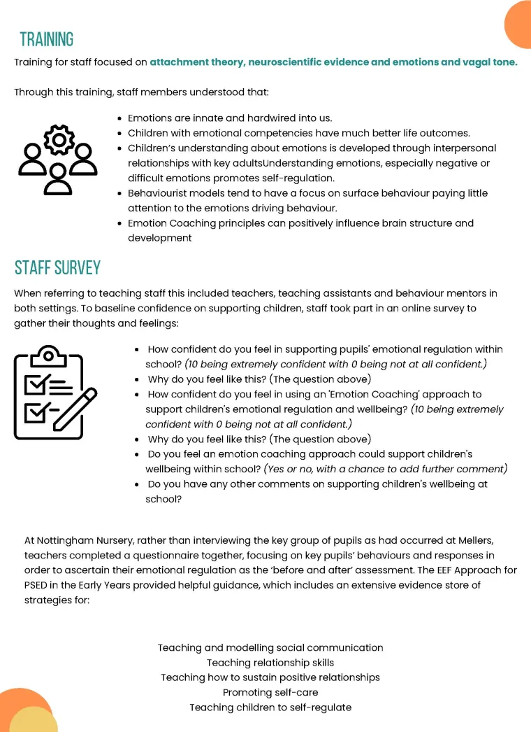 Case Study for School Based Nurseries: Emotion Coaching | Stronger Practice Hubs